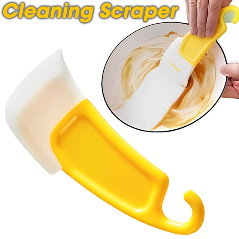3/1pc Pan Cleaning Silicone Scraper Kitchen Oil Scraper Heat Resistant Cleaning Flexible Scraper ...