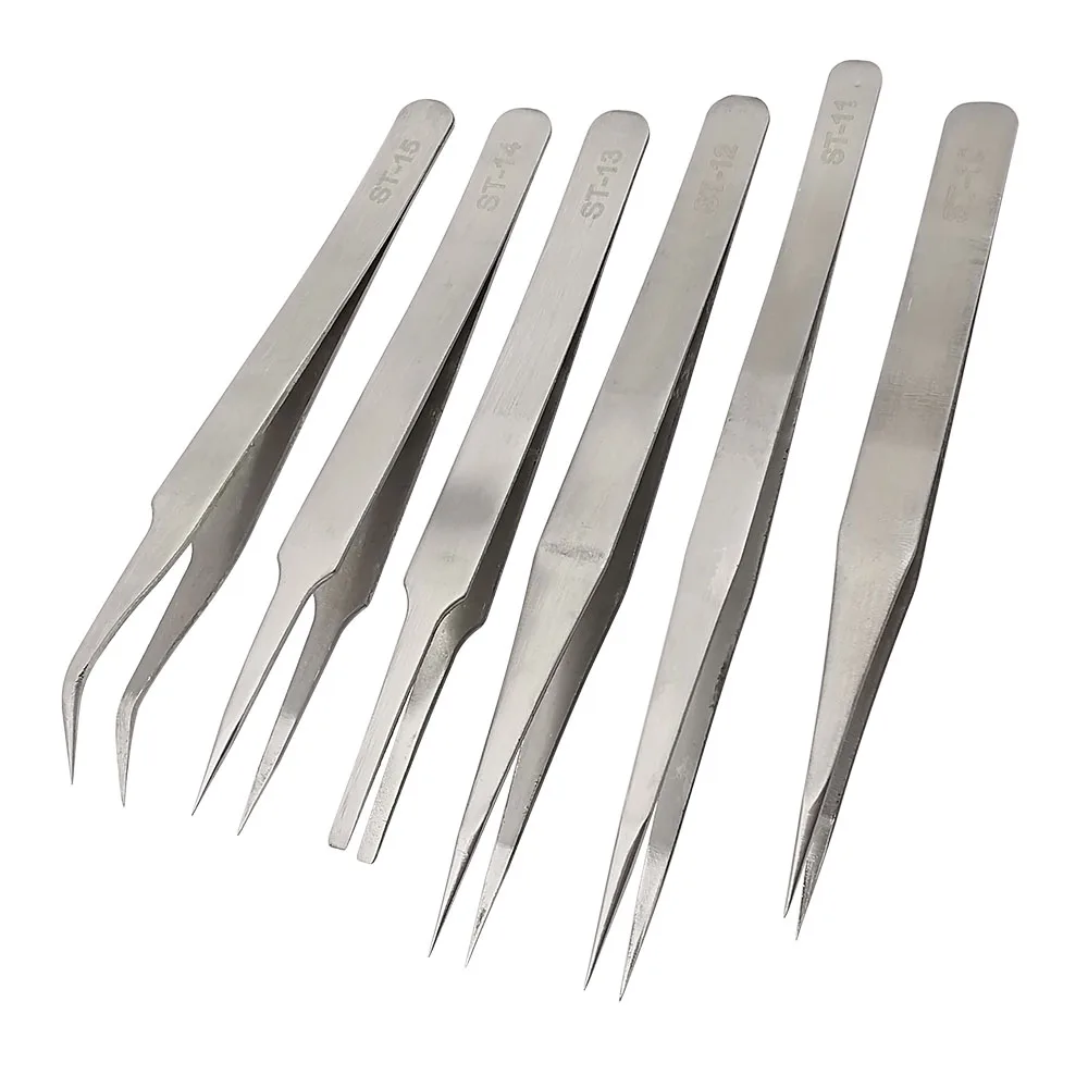1Pcs-Stainless-Steel-Tweezers-Industrial-Anti-static-Tweezers-Tips ...