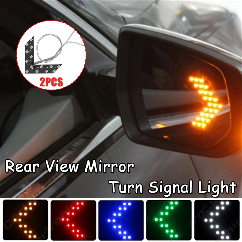 2pcs/set Car Rear View Mirror LED Arrow Panel Turn Signal Indicator ...