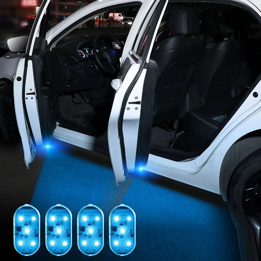 4pcs Usb Wireless Led Car Door Light Led Interior Courtesy Door Welcome ...