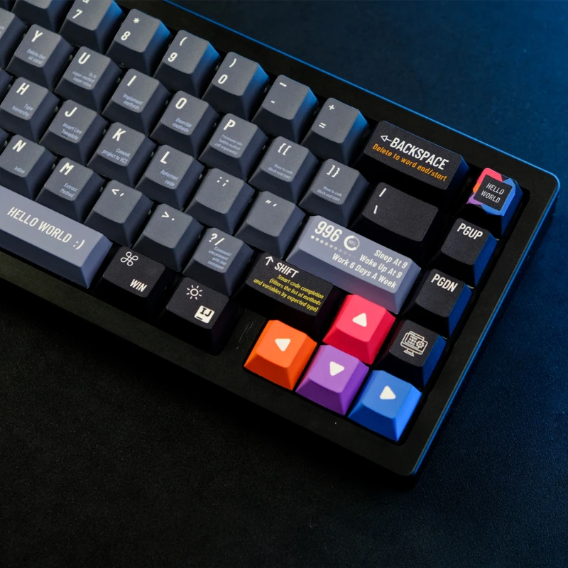 PBT Keycaps 129 Keys Programmer Keycap Cartoon Keycaps Dye Sublimation ...