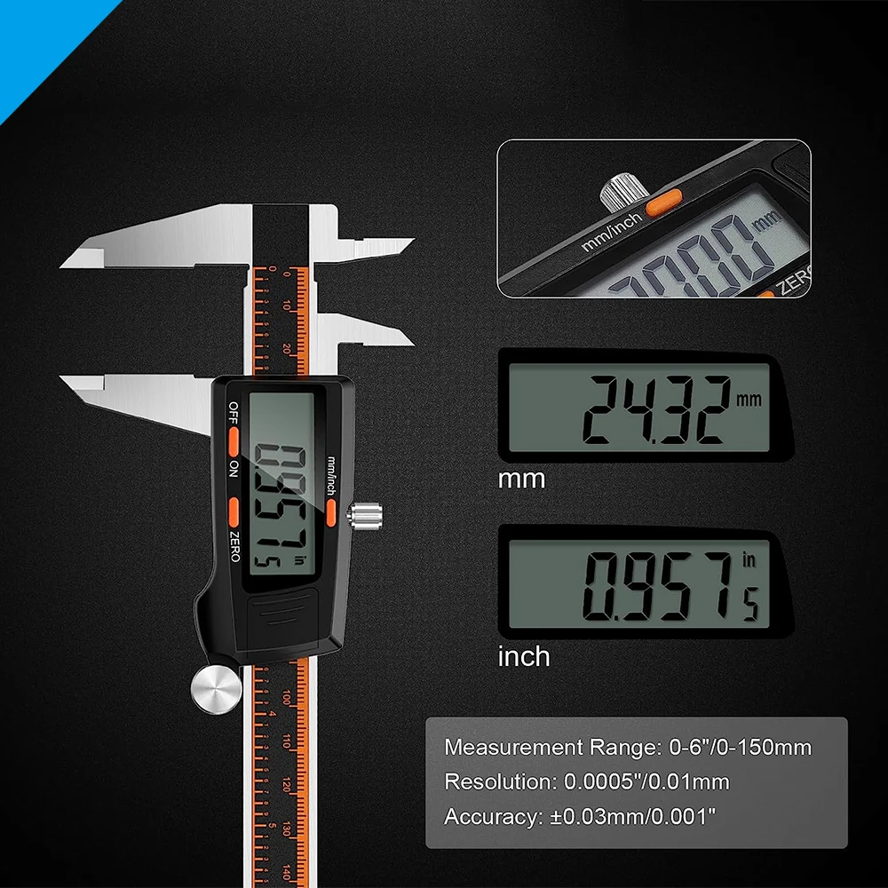 0-150mm-Measuring-Tool-caliper-Stainless-Steel-Digital-Caliper ...