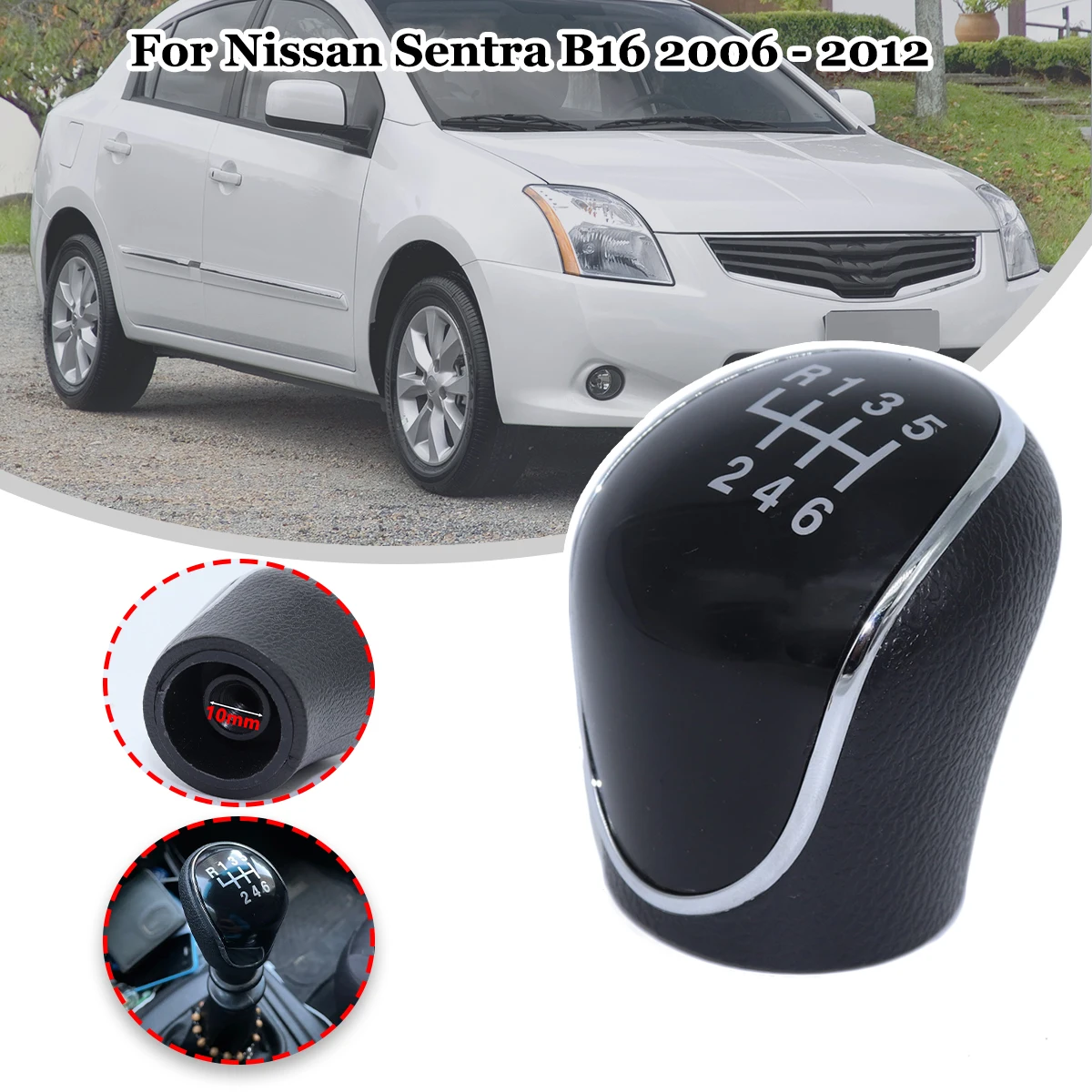 6SP-R-MT-Gear-Shift-Knob-GearStick-Lever-Pen-Shifter-Handball-Chrome ...