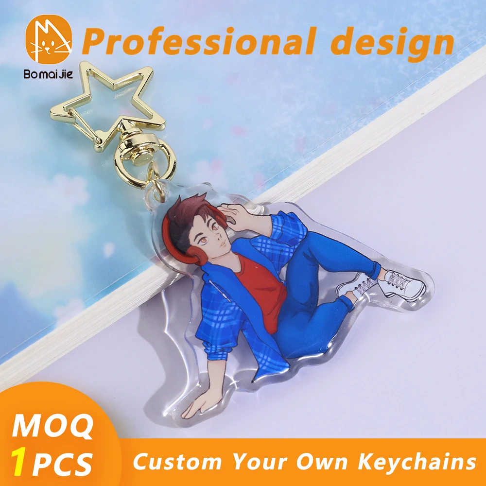 Custom Keychains Cartoon Llavero Key Chain Photo Customized Anime ...