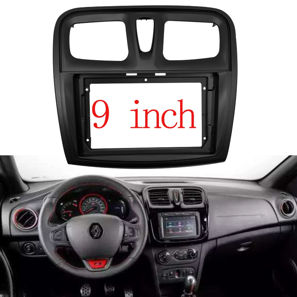 2-Din-9-Inch-Car-Radio-Fascias-for-RENAULT-Sandero-Symbol-Logan-2014 ...