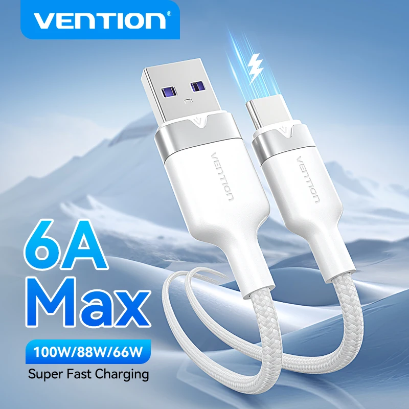Vention 100W USB Type C Cable 6A Super Charging C Cable for iphone ...