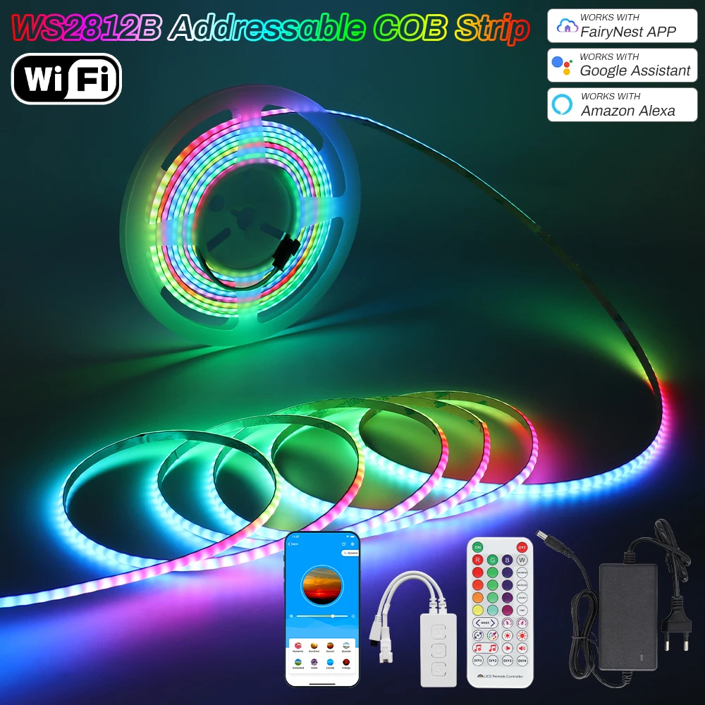 DC5V-WS2812B-RGBIC-COB-LED-Strip-5mm-WS2812-Individually-Addressable ...
