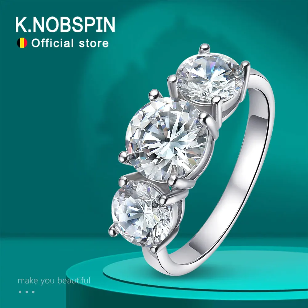 KNOBSPIN-D-VVS1-Moissanite-Rings-for-Women-Sparkling-Diamond-Engagement-Wedding-jewelry-with-GRA ...