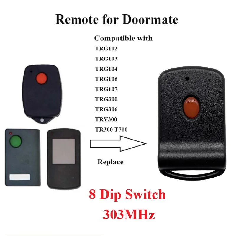 For-Doormate-303MHz-TRG102-TRG300-TRV300-Gate-Door-Remote-Opener-remote ...