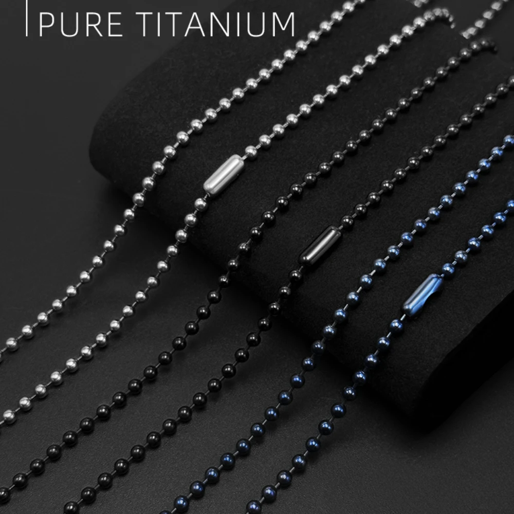 Pure Titanium Ball Bead Chain Necklaces 2mm/2.4mm/3mm/4mm Work Permit ...