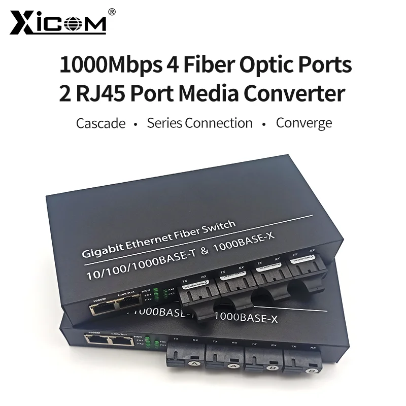 Gigabit-Fiber-Optical-Media-Converter-100-1000M-20KM-4-Fiber-Port-2 ...