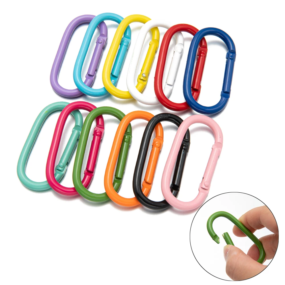 5pcs-Oval-Spring-Buckle-Keychains-Carabiner-Clip-Rings-Connector ...