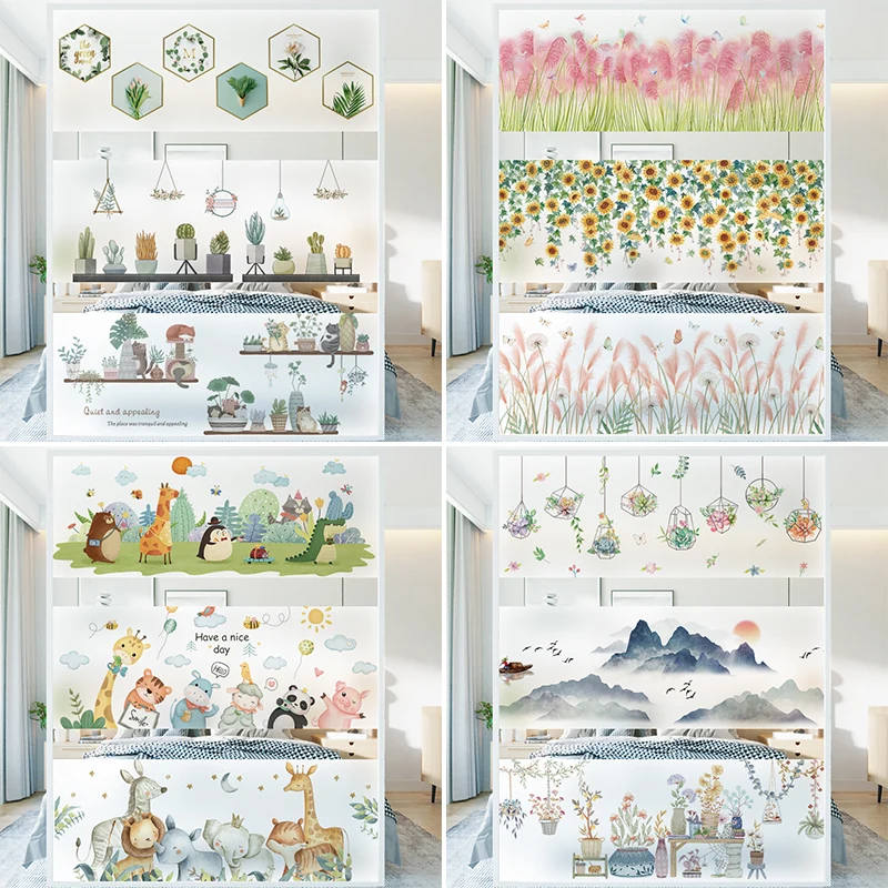 Static Traceless Glass Film Protection Privacy Sticker Toilet Balcony ...