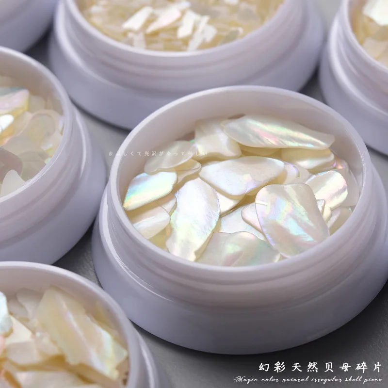 1 Jar Natural AB White Irregular Thin Shell Smooth Thick Abalne Slice ...