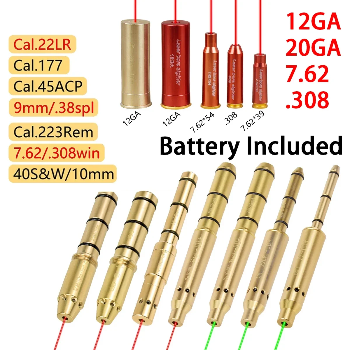 Tactical-Red-Green-Laser-Bore-Sight-7-62-308win-177-22LR-12GA-9MM-38spl ...