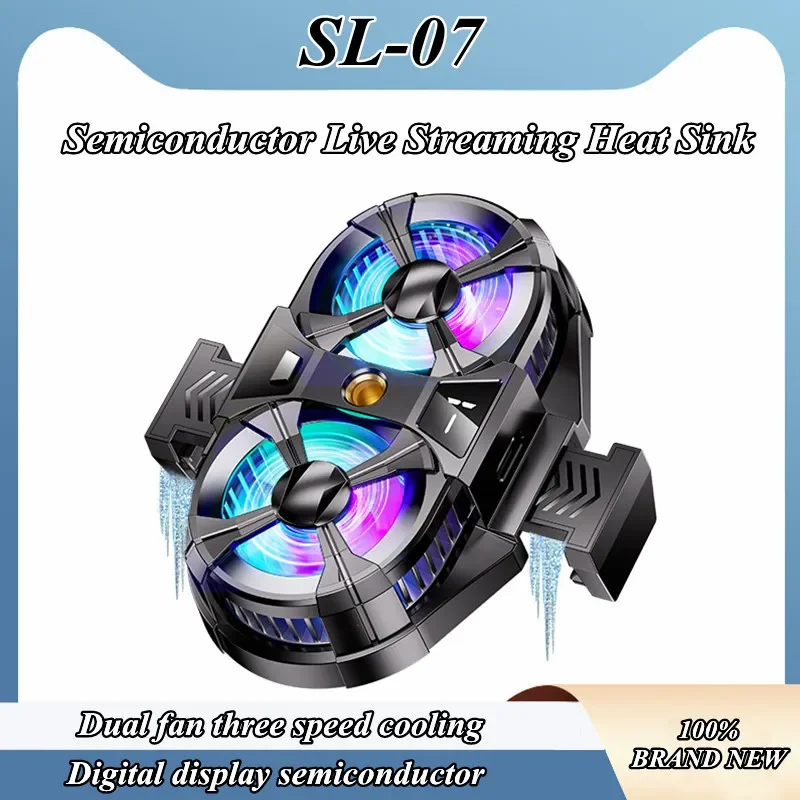 SL07-Mobile-Phone-Semiconductor-Dual-Fan-Cooling-Radiator-w-Temperature-Digital-Display-Screen ...