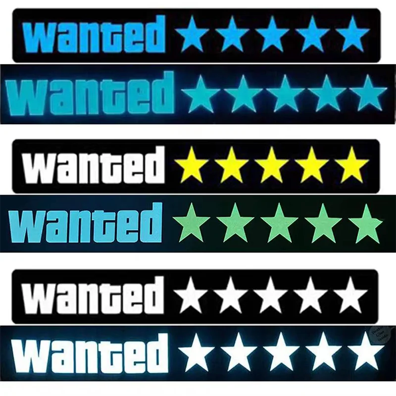 Creative-luminous-car-stickers-gta5-wanted-LED-car-stickers-Car-window ...
