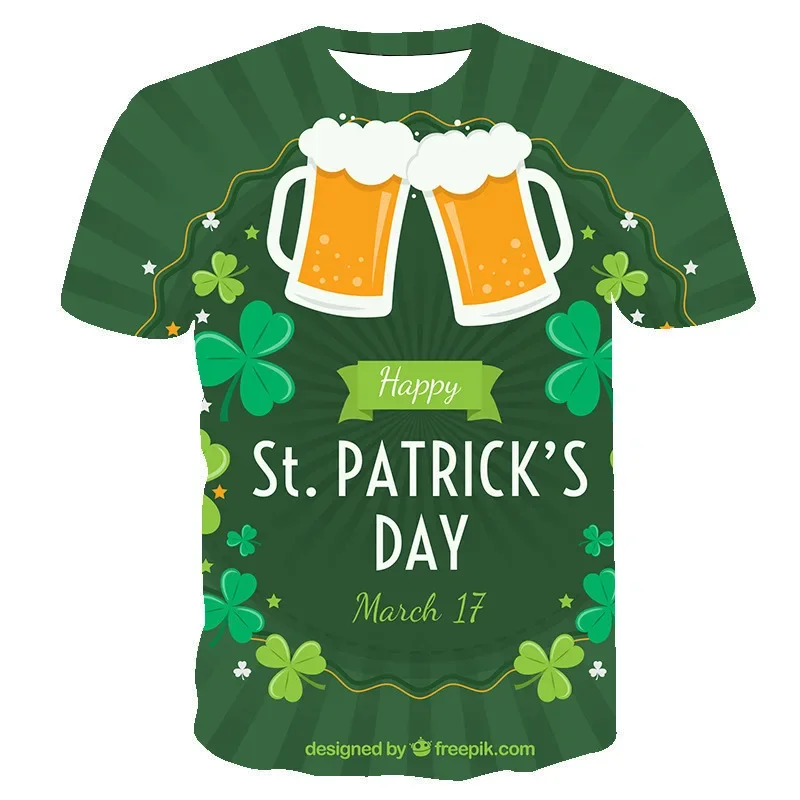Irish St. Patrick's Day Clothing Green Clover Animal Cat 3D Printing ...