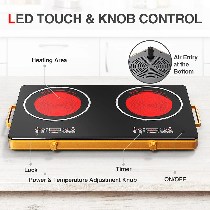 2200W High-power Induction Cooker Electric Ceramic Stove Hotpot Plate ...