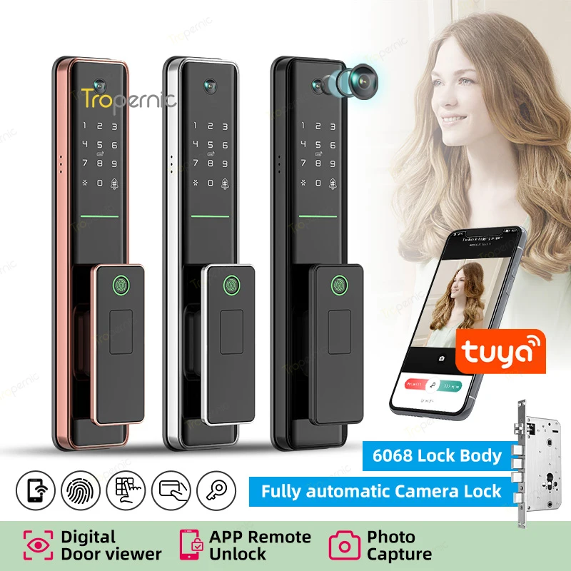 Smart Door Lock With Video Camera And Bell Outdoor Wifi Tuya App ...
