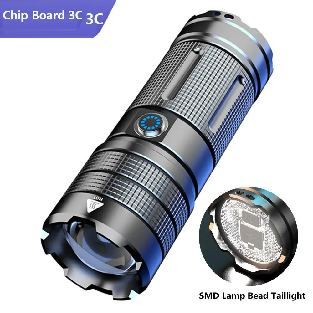 Powerful-Spotlight-Long-Range-LED-Flashlight-With-SMD-Tail-Light ...