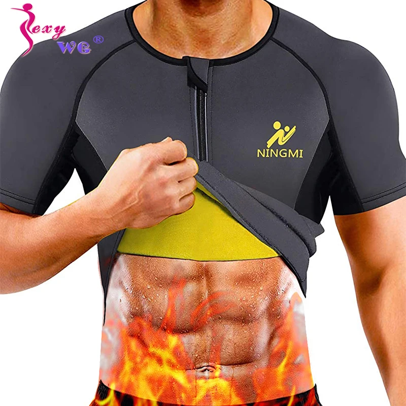 SEXYWG Men Neoprene Sauna Suit Weight Loss Shapewear Sports Top Gym ...