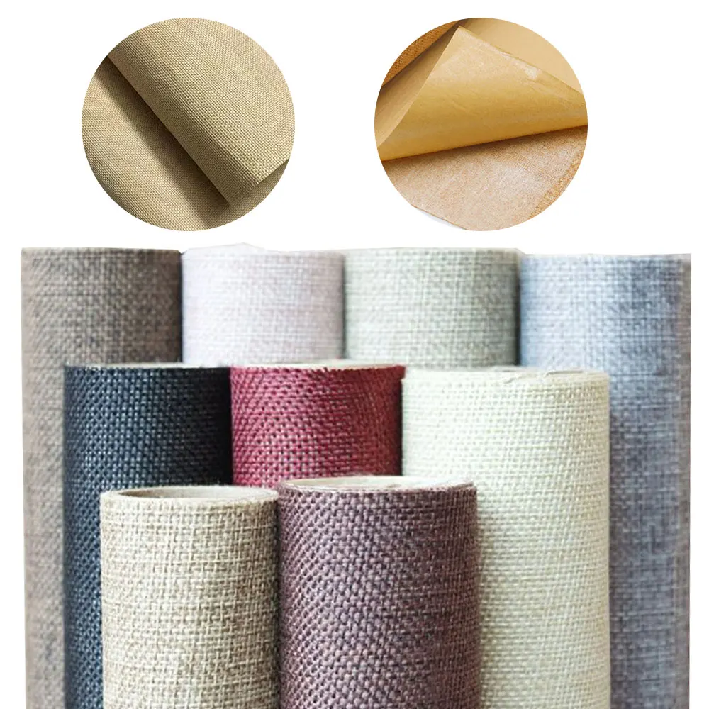 Self-adhesive-Linen-with-Glue-DIY-Crafts-Fabric-For-Cabinet-Renovation ...