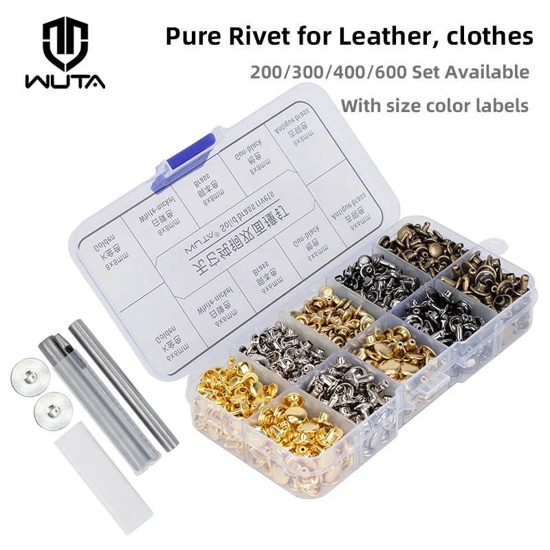 WUTA-Copper-Leather-Rivets-Stud-Kit-Double-Cap-Rivet-Set-Setter-Tools ...