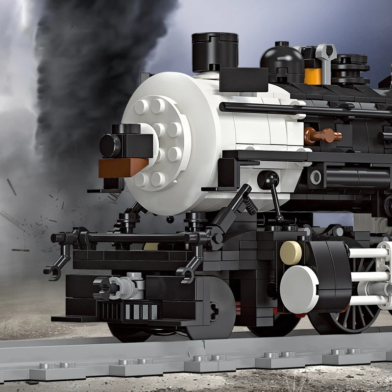 City-Steam-Locomotive-Train-Building-Blocks-City-Model-Retro-Bricks-MOC ...