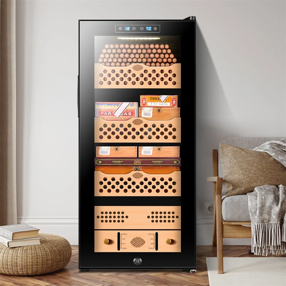 Electronic-Cigar-Cabinet-Cedar-Wood-with-Wifi-Remote-Control ...
