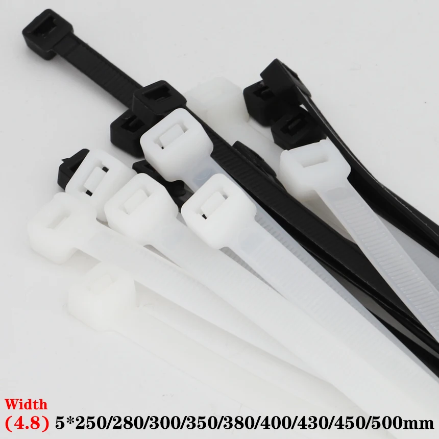 5*250/280/300/350/380/400/430/450/500mm 4.8mm Width Black Self-Lock ...