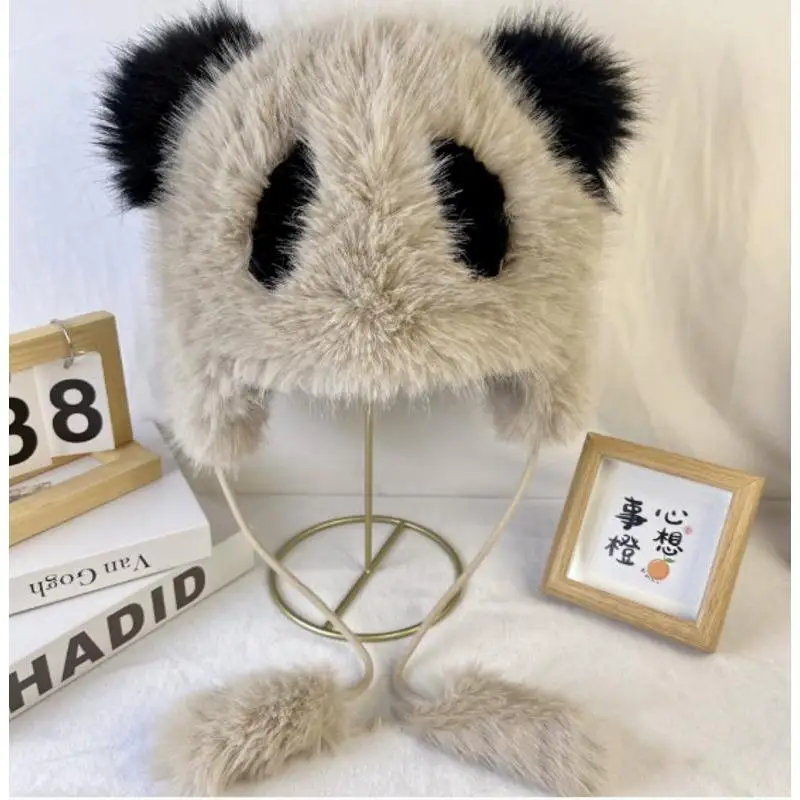 New Lovely Animals Panda Cartoon Plush Caps Concise Design Ladies ...