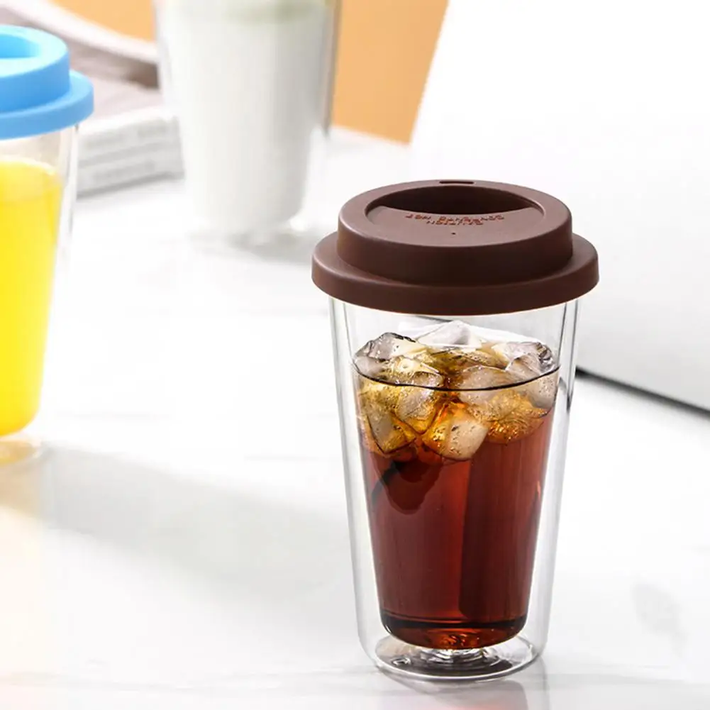 Double-wall-Glass-Cup-Insulated-Glass-Tumbler-with-Silicone-Lid-for-Hot ...