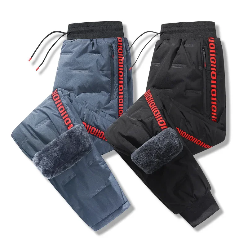 Men's Casual Soft Comfortable Winter Plush Keep Warm Pants Windproof ...