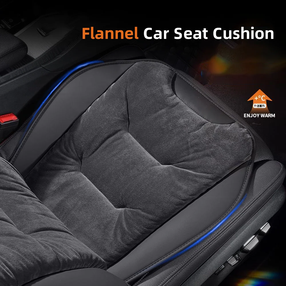 Flannel Car Seat Cover Winter Warm Plush Front/Rear Car Seat Cushion ...
