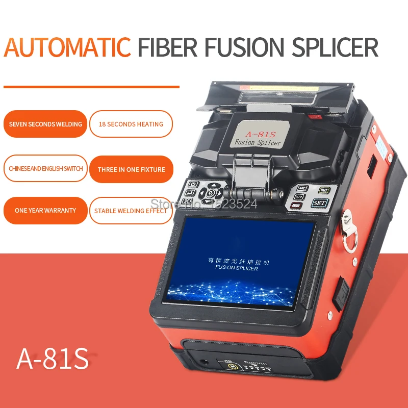 A-81S-Orange-Fully-Automatic-Fusion-Splicer-Machine-Fiber-Optic-Fusion ...