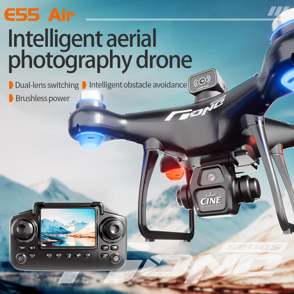 E55 Drone Mini Dual Camera 8K Aerial HD Profesional Helicopter GPS ...