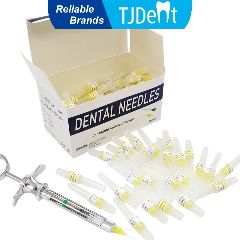 TJDent 100pcs/box Disposable Dental Anaesthesia Needle Tips Made of ...