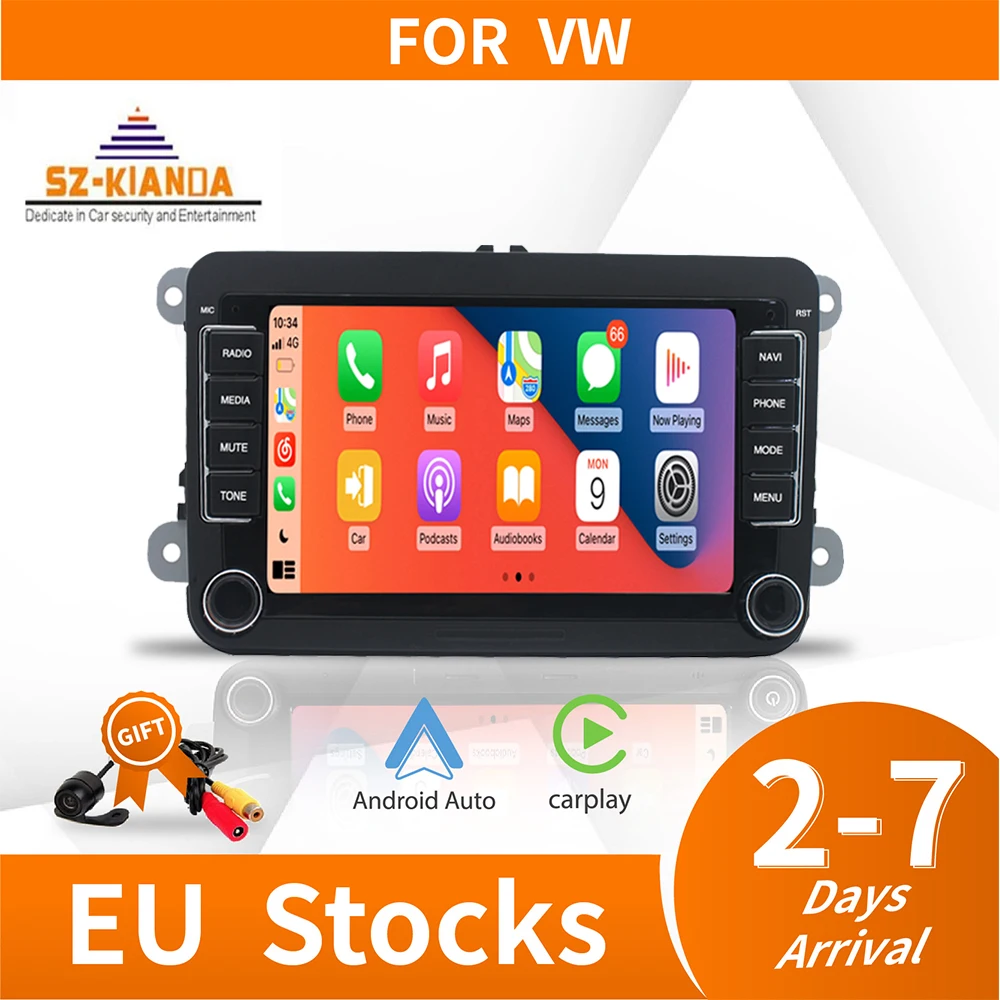 2din Android 11 Car Multimedia Player For Vw Volkswagen Golf Polo ...