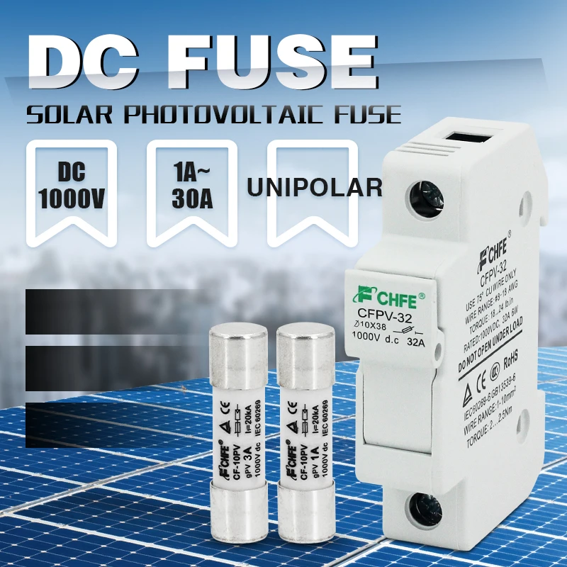 Photovoltaic-Fuses-1000V-DC-Fuse-Holder-10x38-GPV-PV-Solar-Fuse-System ...