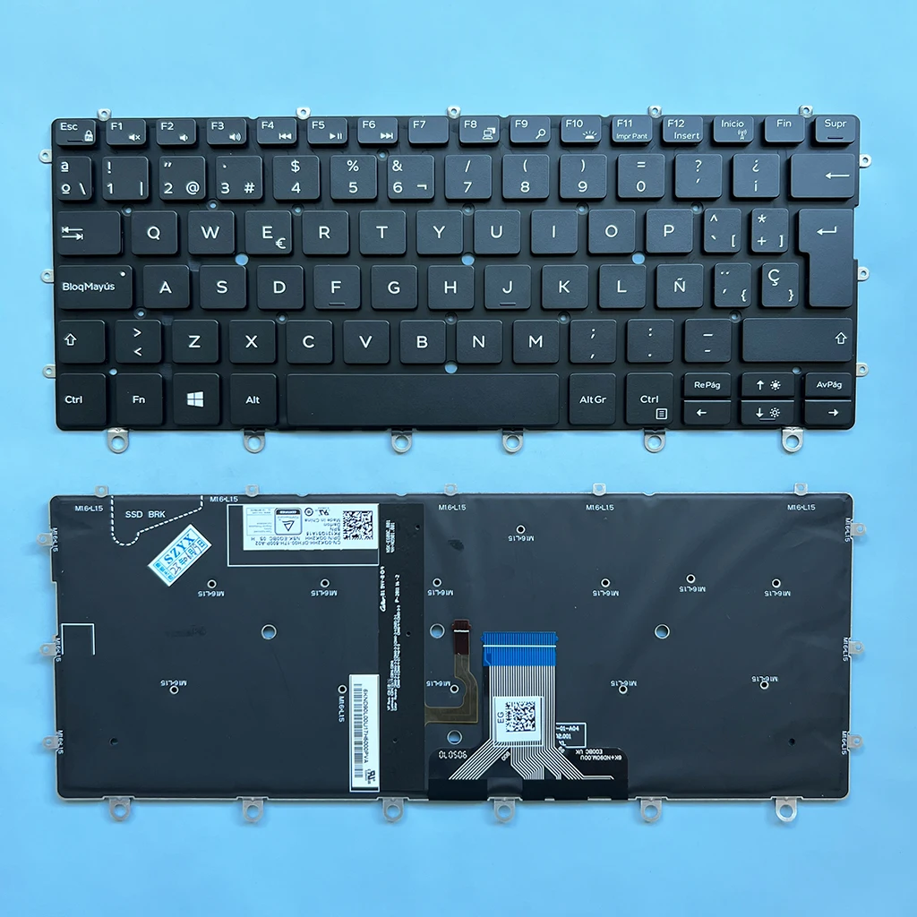9365 Spanish Russian Backlit Keyboard For DELL XPS 13 9365 2-in-1 P71G ...