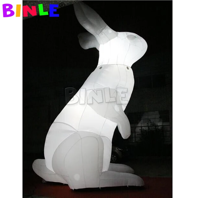 Attractive giant stand up white lighting inflatable rabbit model easter ...