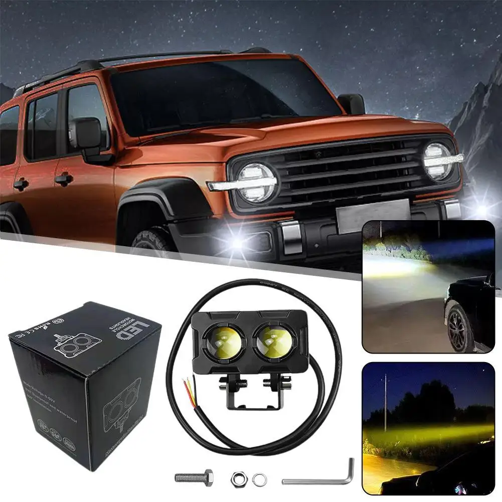 1PCS-60W-Motorcycle-LED-Lens-Spotlight-Double-Lenses-White-Color ...