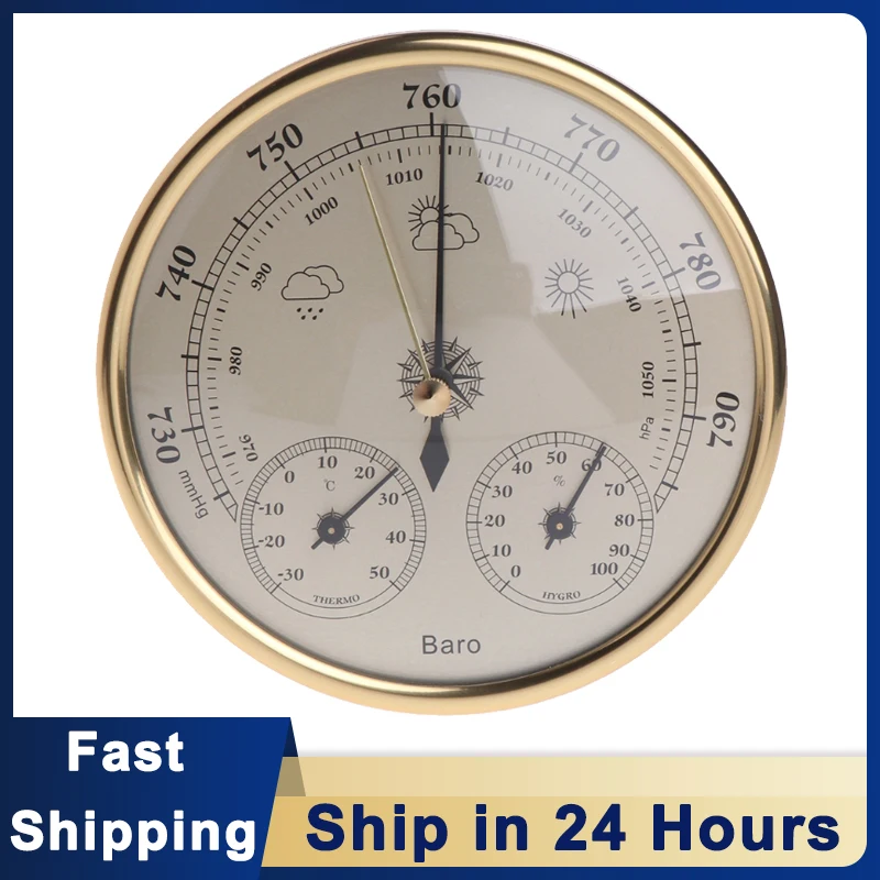 Wall-Mounted-Household-Barometer-Thermometer-Hygrometer-Weather-Station ...
