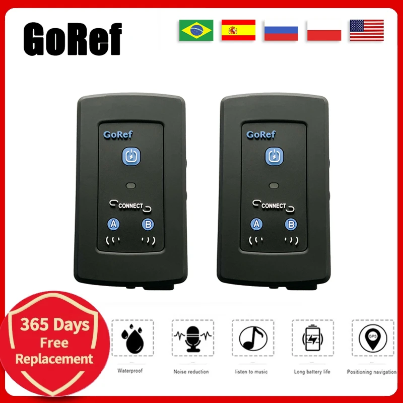 GOREF 1200M Handsfree Intercom Support 4 Referee Headset Bluetooth ...