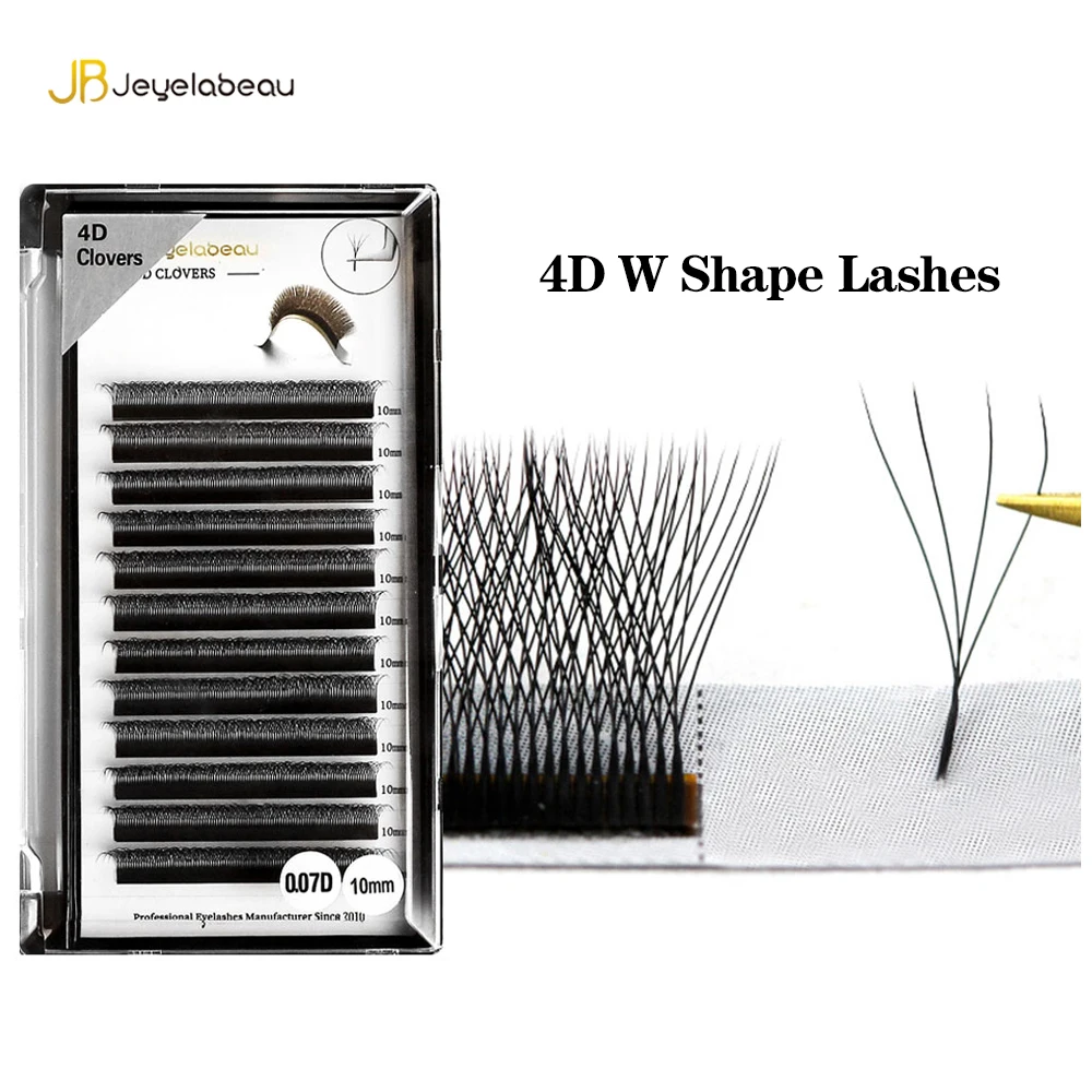 Super-Soft-4D-W-Shape-Lashes-Clover-Bloom-Handmade-Premade-Volume-Fans ...