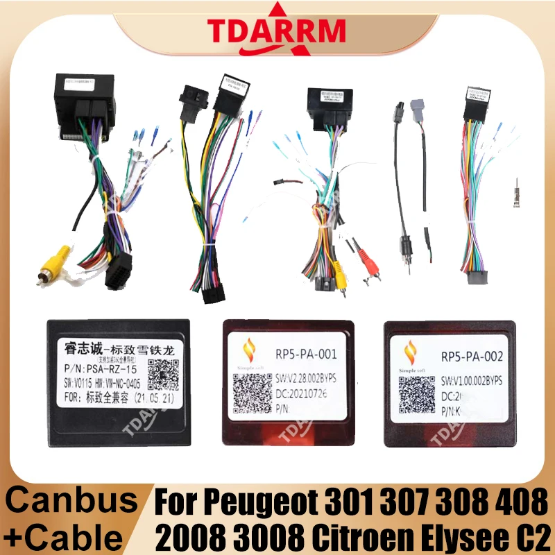 Car Wiring Harness Adapter Canbus Box Decoder For Peugeot 206 207 307 ...