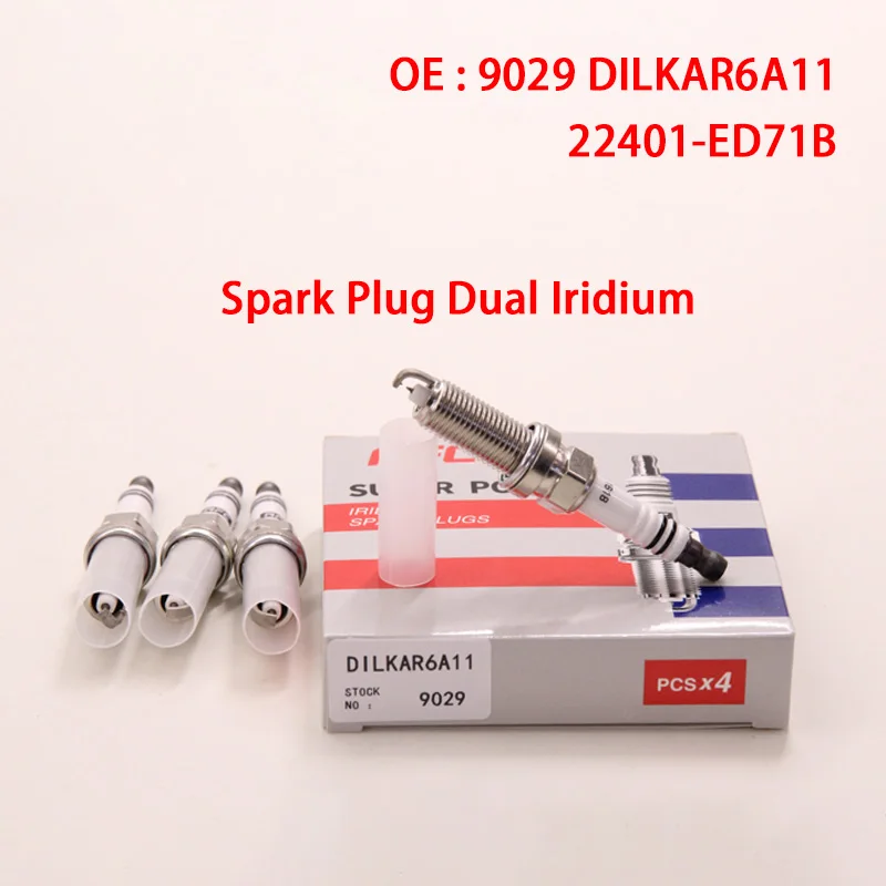 Spark Plug Dual Iridium DILKAR6A11 9029 For NISSAN ALTIMA TIIDA X-TRAIL ...