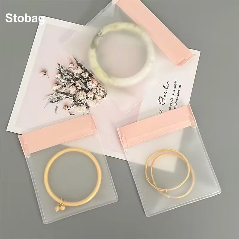 StoBag-50pcs-Pink-Frosted-EVA-Jewelry-Packaging-Bags-Ziplock-Zipper-Small-Sealed-Earrings ...