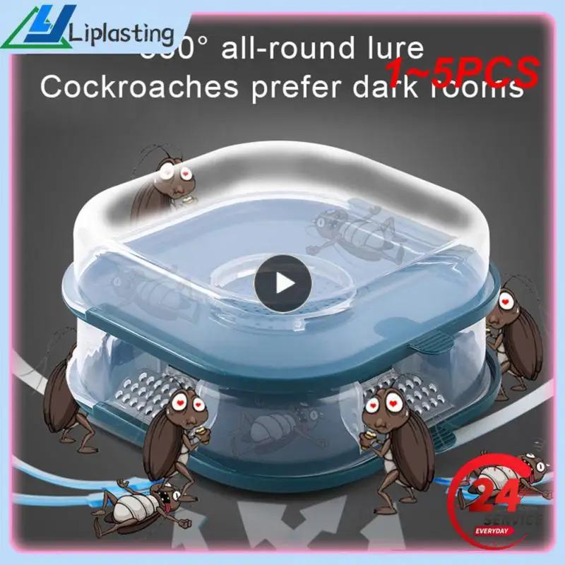 1-5PCS-Bug-Roach-Catcher-Double-layer-Cockroach-Trap-With-Cover-Snap-on ...